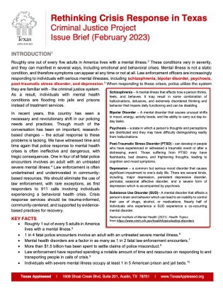 Rethinking Crisis Response in Texas Issue Brief | Texas Appleseed